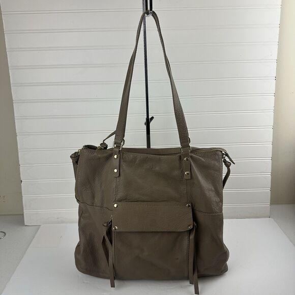 Kooba | Bags | Kooba Everette Slouchy Taupe Leather Large Expandable ...